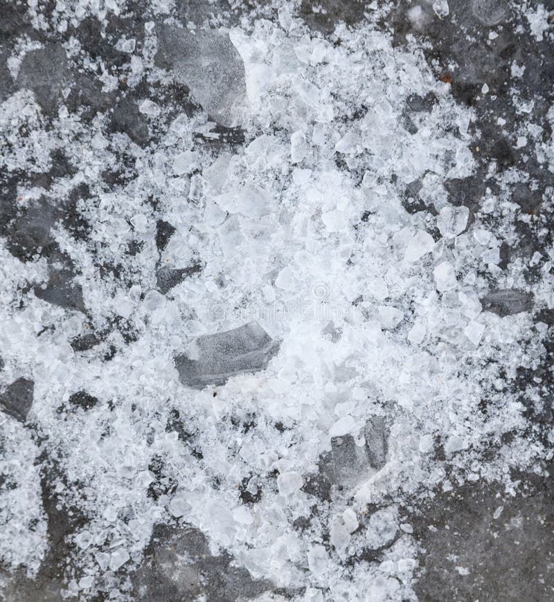 Crushed Ice in a Puddle As an Abstract Background. Stock Photo - Image ...