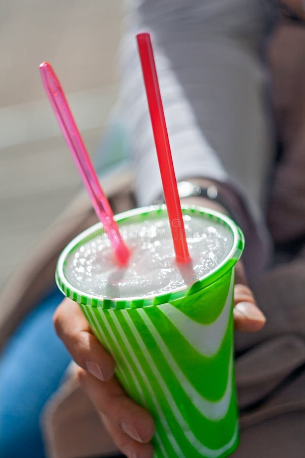 Crushed ice with straws stock image. Image of dessert - 53402863