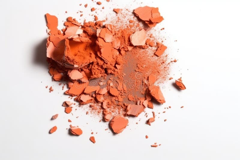 Crushed Orange Blush Eyeshadow Broken Make Up Stock Illustration ...