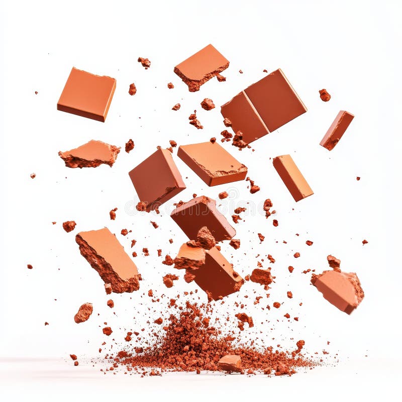 Crushed Orange Brick Powder Explosion Stock Illustration - Illustration ...