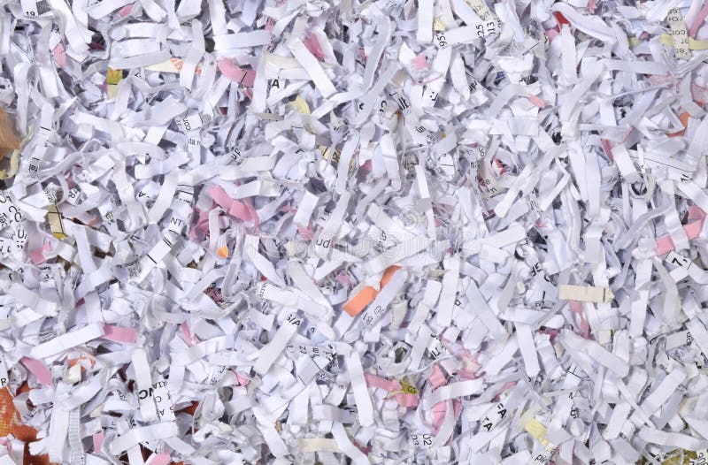Crushed paper document stock image. Image of shredded - 106689699