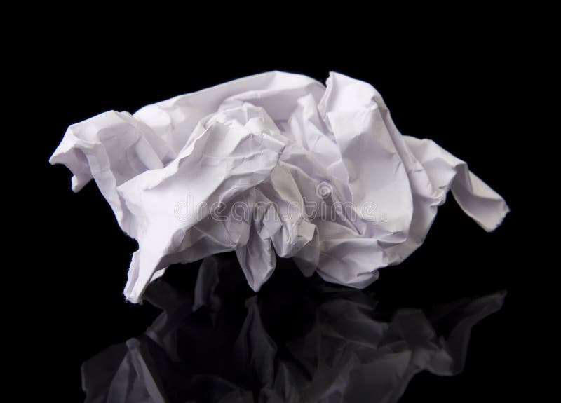Crushed piece of paper stock image. Image of paper, office - 7477965
