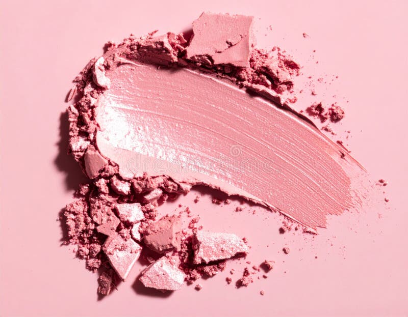 Crushed Pink Blush and Stroke Texture on a Pink Background Beauty ...