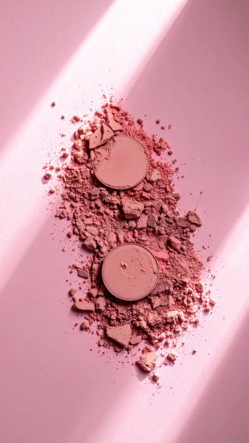 Crushed Pink Makeup Powder on Pink Background Stock Illustration ...
