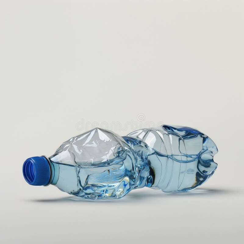 Crushed Plastic Water Bottle on White Background Stock Photo - Image of plastic, bottle: 314636624