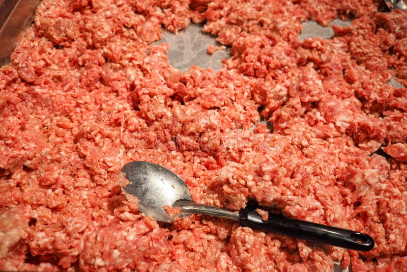Crushed pork stock photo. Image of meat, uncooked, cook - 126434030