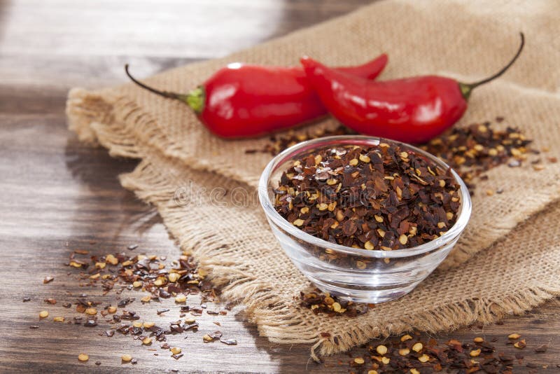 Crushed Red Cayenne Pepper, Dried Chili and Seeds Stock Photo - Image ...