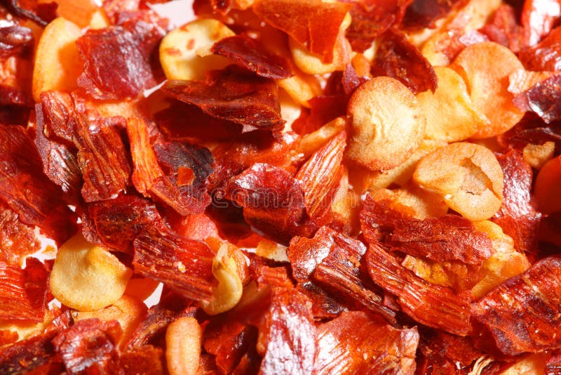 Crushed Red Hot Chilli Pepper, Super Macro Shot Stock Image - Image of ...