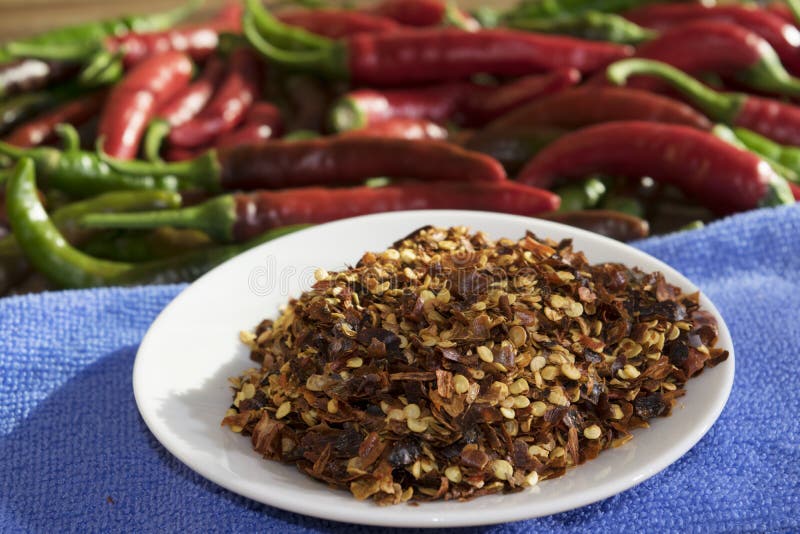 Crushed red pepper stock photo. Image of white, pile - 59608632