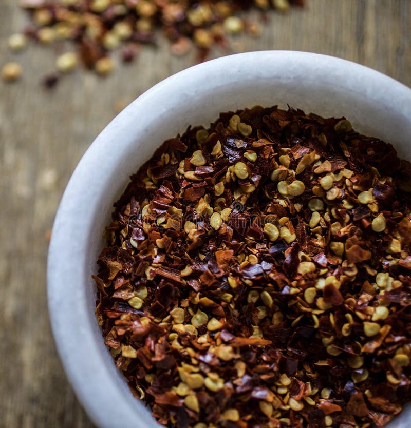 Crushed red pepper flakes stock image. Image of marble - 80799761