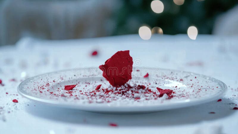 Crushed Red Rose Petals on a Plate Stock Illustration - Illustration of ...