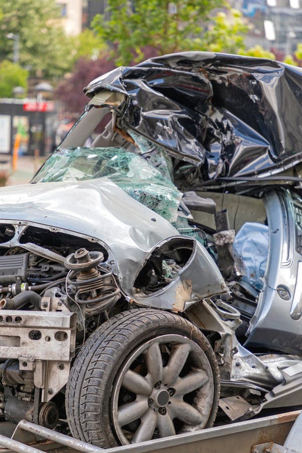 Crushed SUV stock image. Image of vehicle, traffic, crushed - 23377519