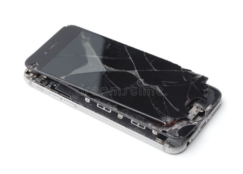 Crushed Smartphone with Broken Screen Stock Image - Image of screen ...