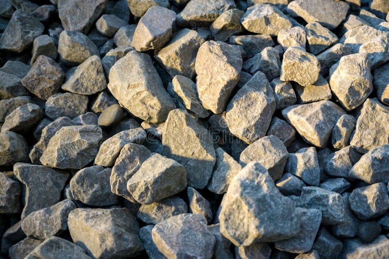 Crushed Stone or Angular Rock Stock Photo - Image of decoration ...
