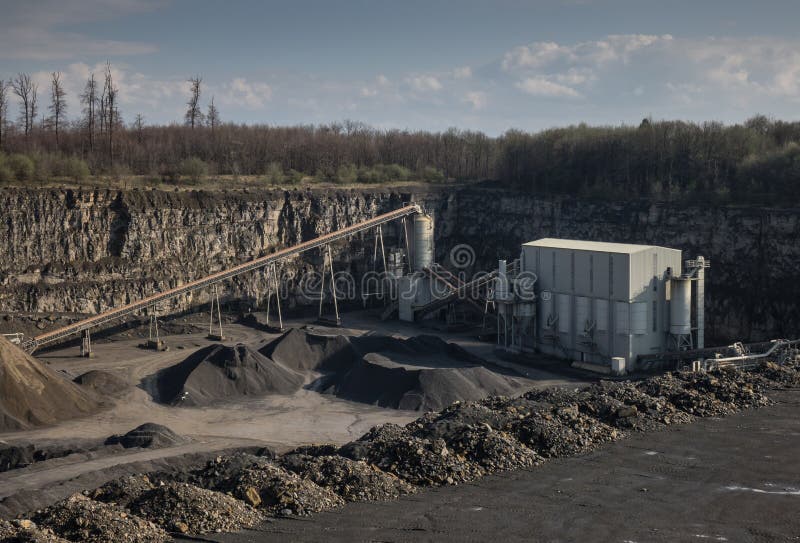 Crushed Stone Factory in a Quarry . Stock Photo - Image of mineral ...
