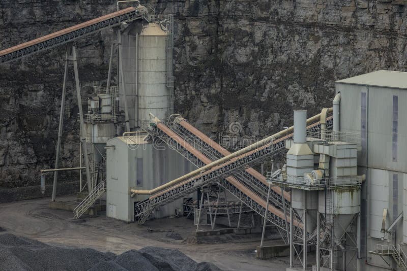 Crushed Stone Factory in a Quarry Stock Image - Image of driveway ...