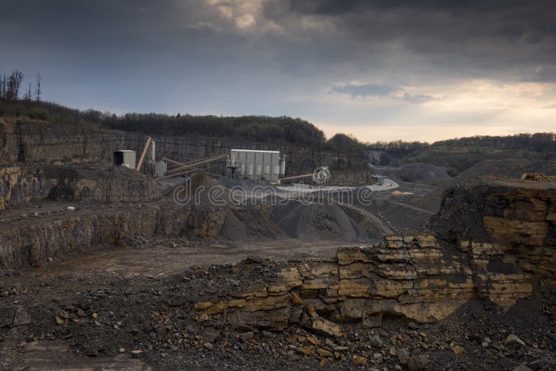 Crushed Stone Factory in a Quarry Stock Image - Image of driveway ...