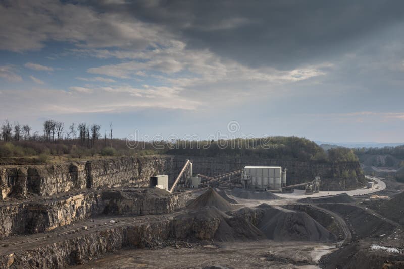 Crushed Stone Factory in a Quarry Career Stock Image - Image of ...