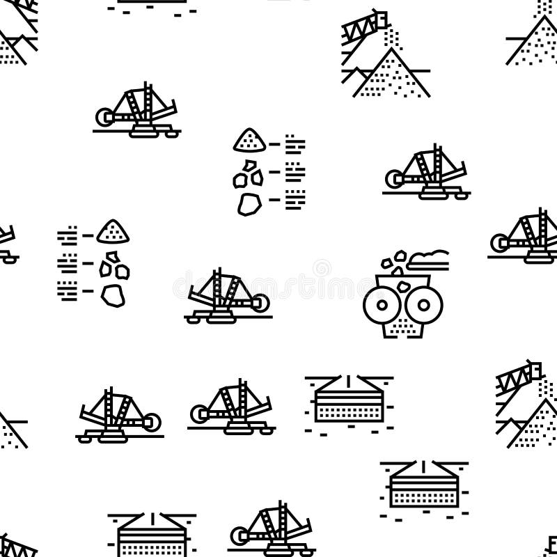 Crushed Stone Mining Vector Seamless Pattern Stock Vector ...