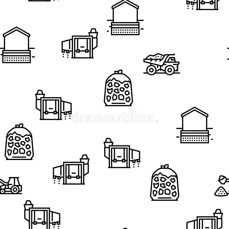 Crushed Stone Mining Collection Icons Set Vector Stock Vector ...