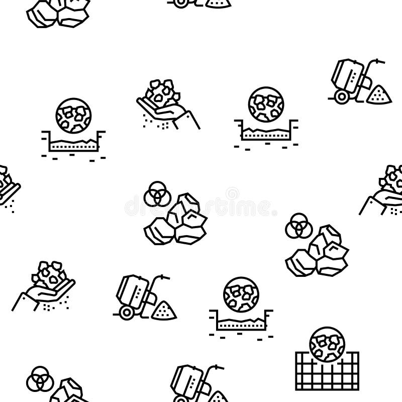 Crushed Stone Mining Vector Seamless Pattern Stock Vector ...