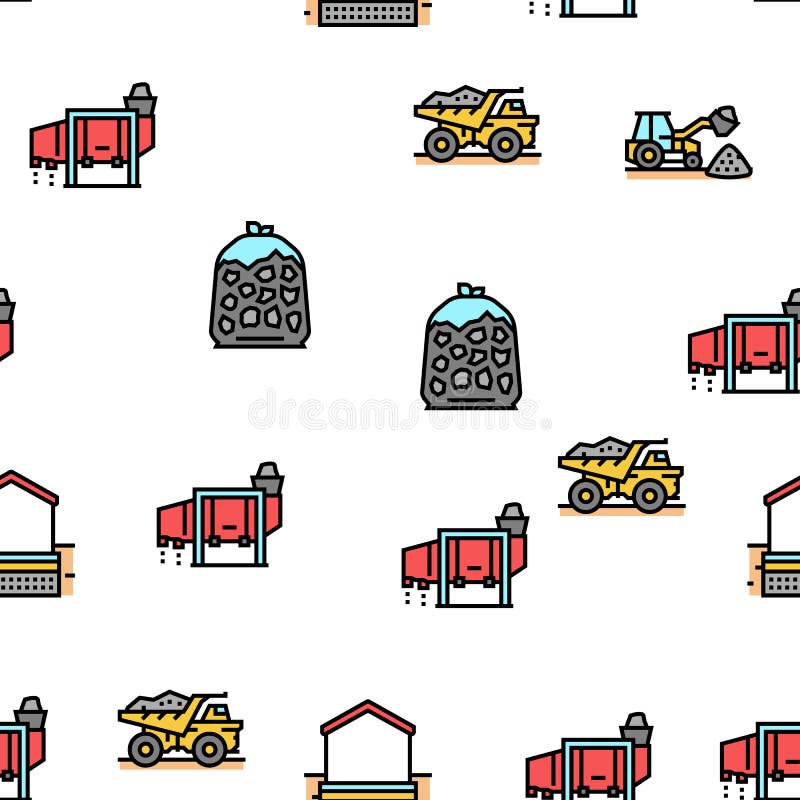 Crushed Stone Mining Vector Seamless Pattern Stock Vector ...