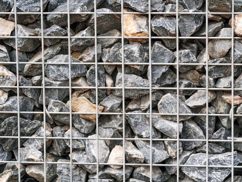 Crushed Stone Texture Under the Metal Mesh. Stone Pattern, Close-up ...