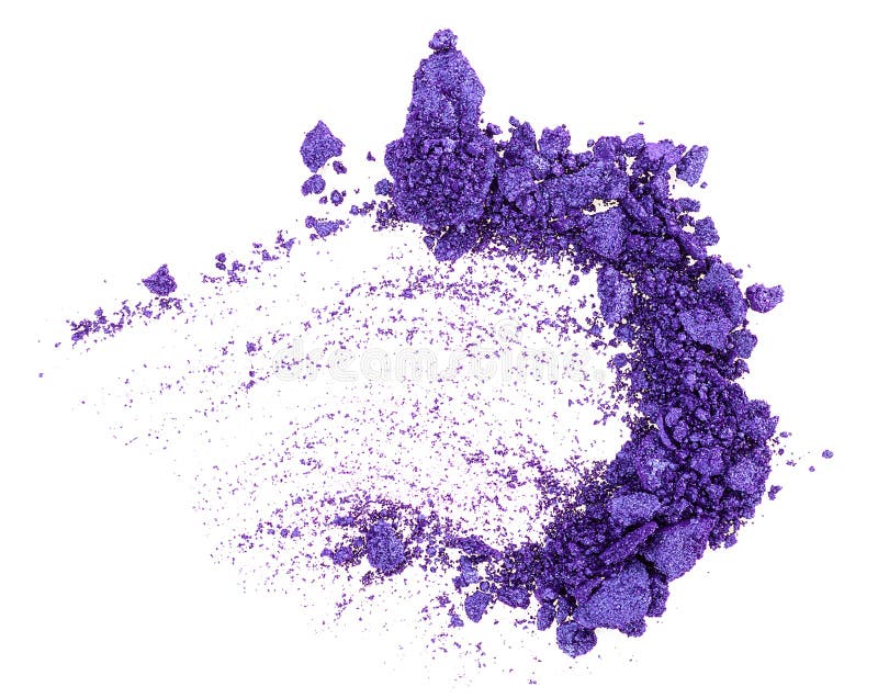 Crushed Violet Eyeshadow Isolated on White Background, Top View. Purple ...