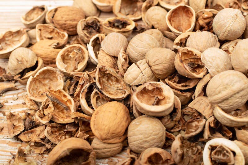 Crushed Walnuts Texture Background Stock Photo - Image of textured ...