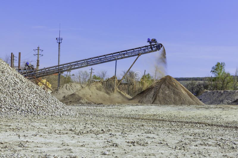Crushing Plant with Crushed Stone Stock Photo - Image of sand, crushed ...