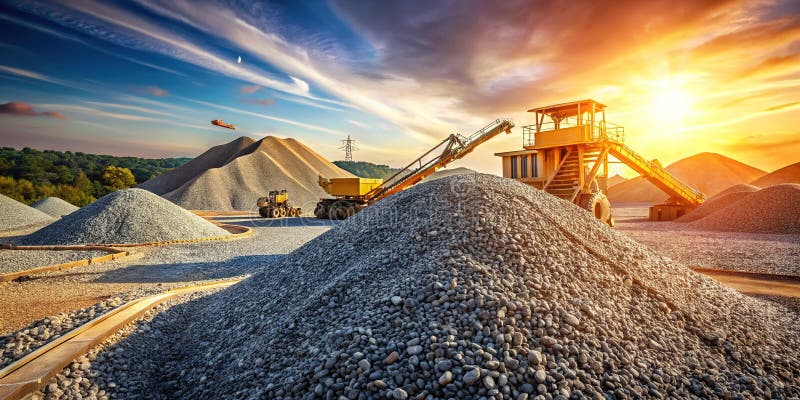Crushing and Screening Operations at a Gravel Pit Essential Construction Materials Supply Stock ...