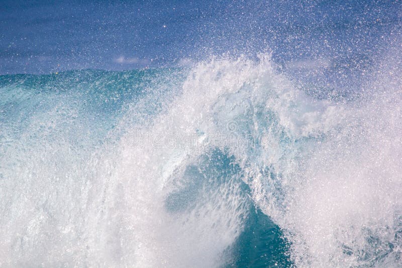 Powerful Teal Coloured Surfing Waves Stock Photo - Image of refraction ...