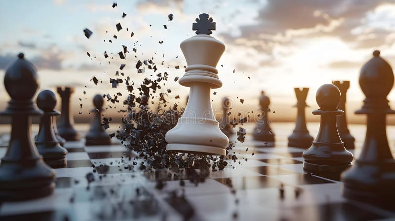 Crushing Victory 3D Chess Illustration Stock Illustration ...