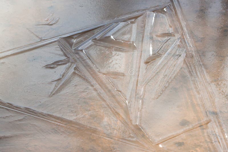 Crust of ice on a puddle stock image. Image of closeup - 110736473