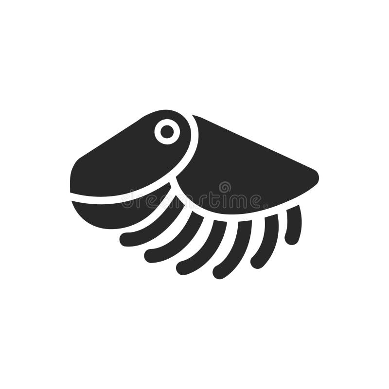 Crustacean Minimal Icon stock vector. Illustration of black - 361759361