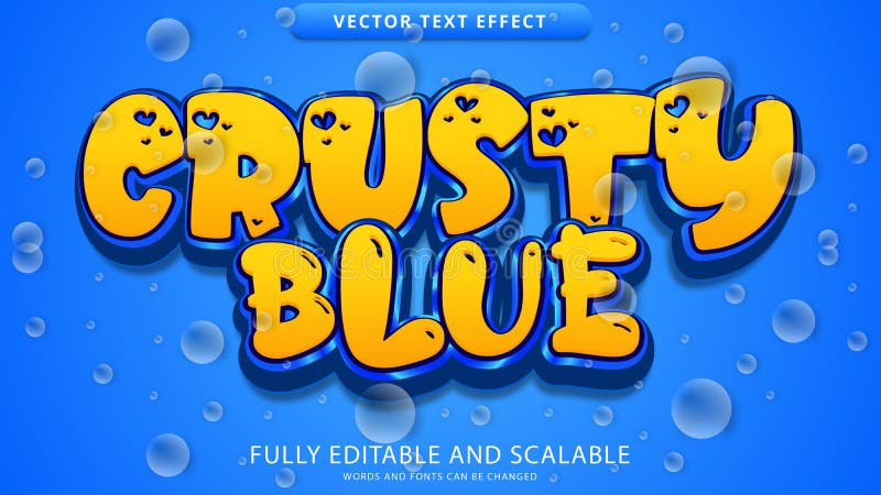 Crusty Blue Text Effect Editable Eps File Stock Vector - Illustration ...