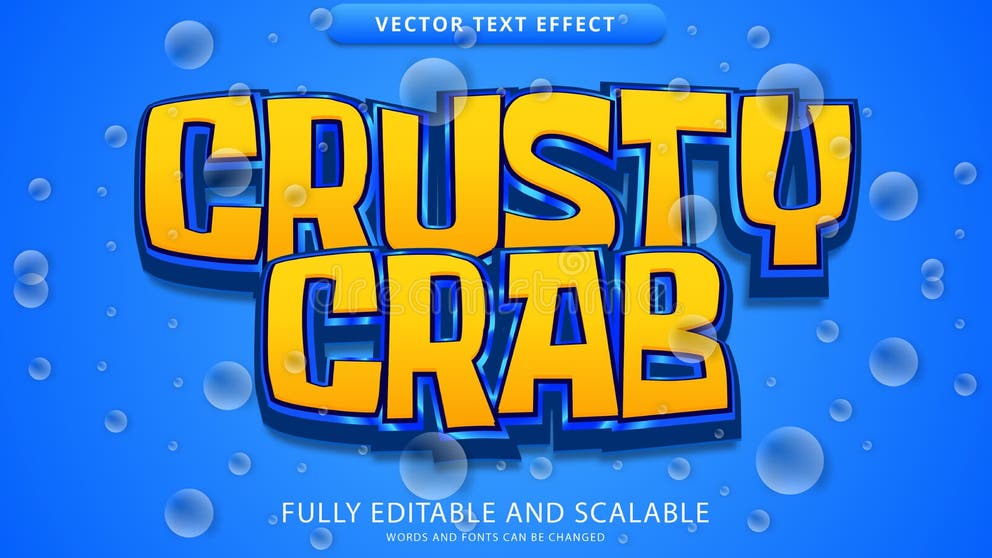 Crusty Crab Text Effect Editable Eps File Stock Vector - Illustration ...