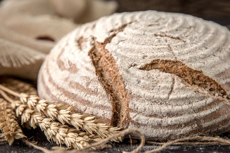 Crusty Fresh Homemade Rye Bread Stock Photo - Image of caraway, chips ...