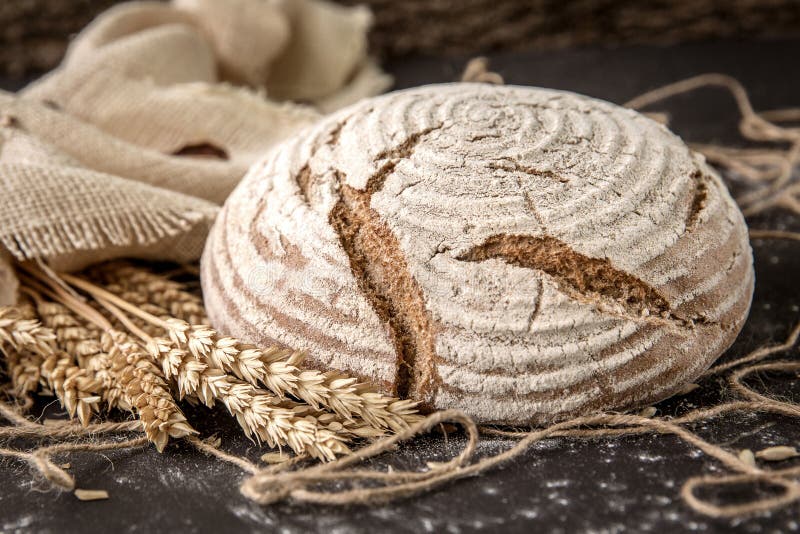 Crusty Fresh Homemade Rye Bread Stock Photo - Image of aromatic, ears ...