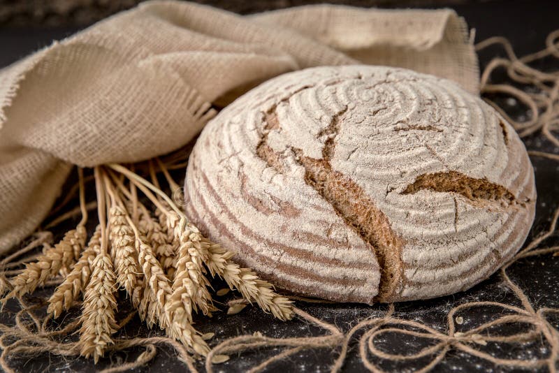 Crusty Fresh Homemade Rye Bread Stock Image - Image of loaf, aromatic ...