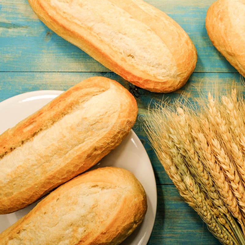 Crusty Fresh White Bread Rolls Stock Photo - Image of dieting ...