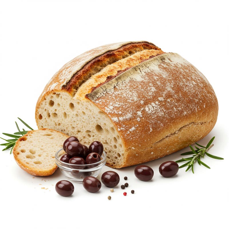 Crusty Loaf of Artisan Bread Partially Sliced, with a Rustic Texture ...