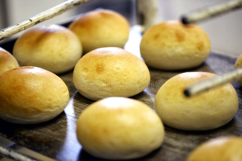 Crusty White Bread Buns for Making Sandwiches Stock Image - Image of ...