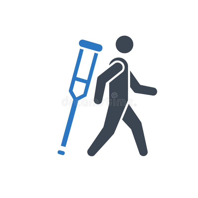 Crutch Walking Support Icon Stock Vector - Illustration of symbol ...