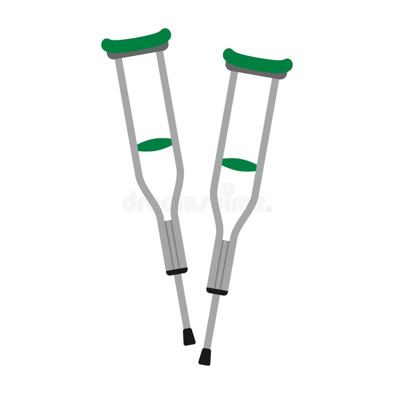 Crutch Icon Isolated on White Background, Vector Illustration Stock ...