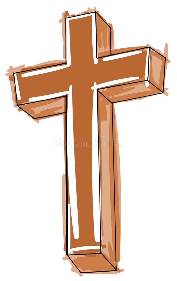 Cruz Artística Colorida Estilizada Aislada Ilustración del Vector ...