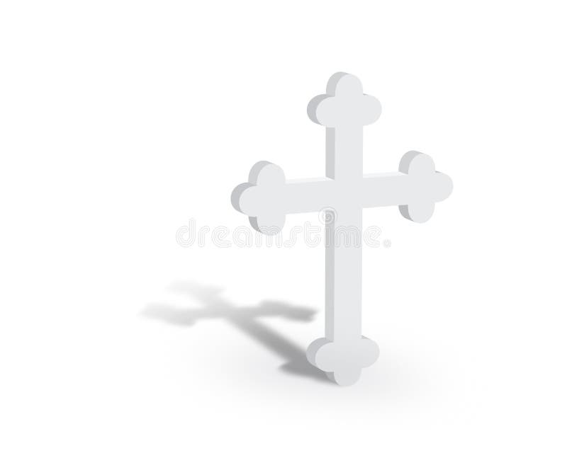 Cruz blanca 3D en cielo stock de ilustración. Ilustración de navidad ...