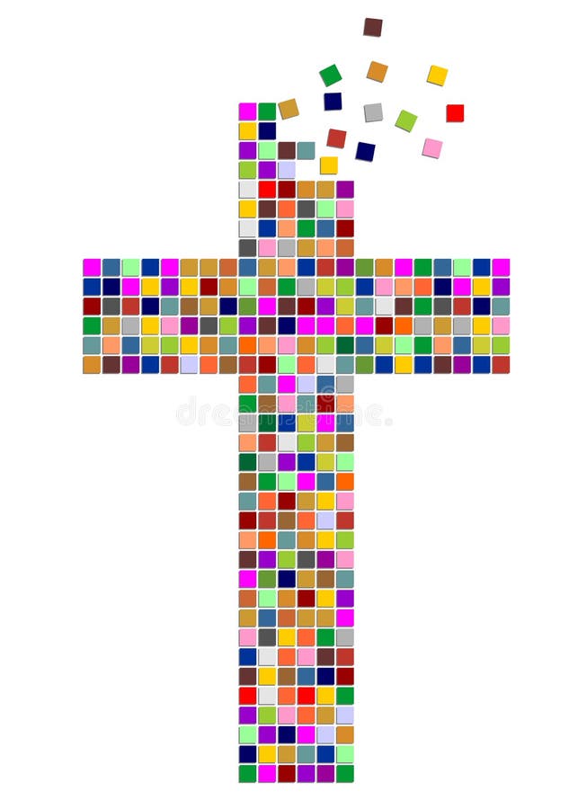 Cruz colorida stock de ilustración. Ilustración de termine - 45903927
