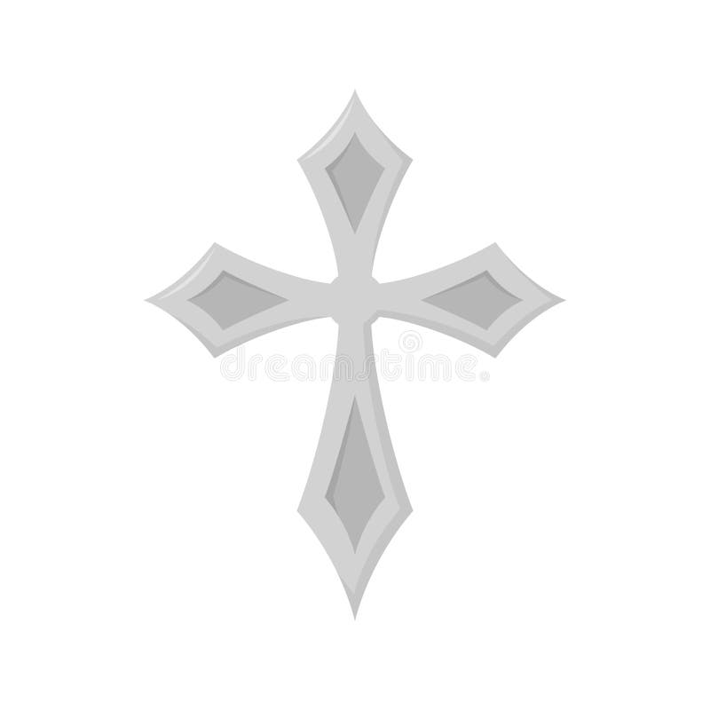 Cruz Cristiana Aislada En Fondo Blanco Ilustración del Vector ...