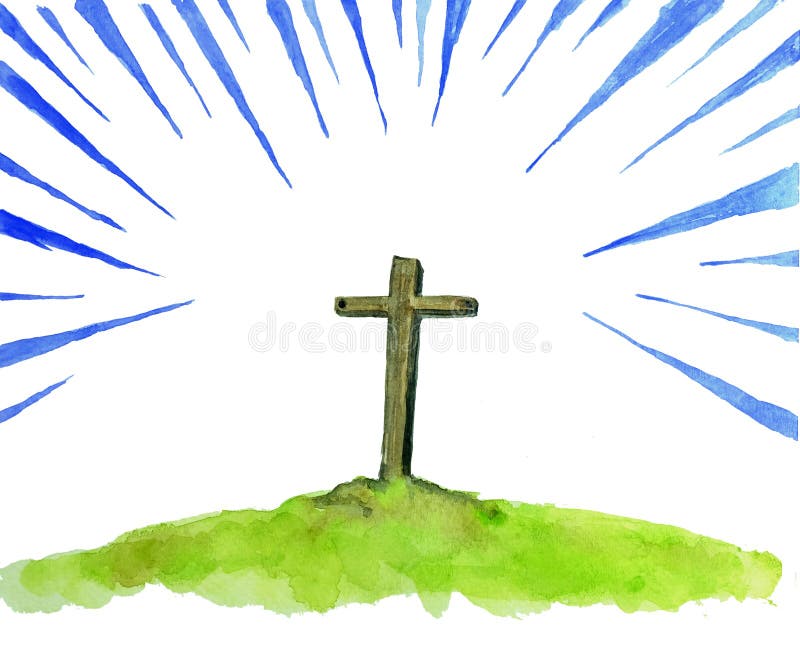 Cruz Cristiana Con El Rayo Ligero Stock de ilustración - Ilustración de ...